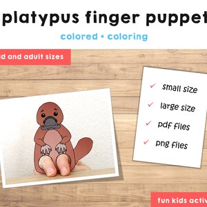 Platypus Paper Craft Printable Australian Animal Finger Puppet Kids ...