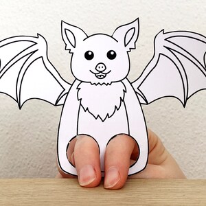 Bat Paper Craft Printable Halloween Spooky Day Finger Puppet Kids Craft ...
