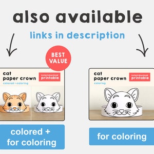 Cat Paper Crown Headband Pet Animal Printable Kids Craft Kitten Party ...