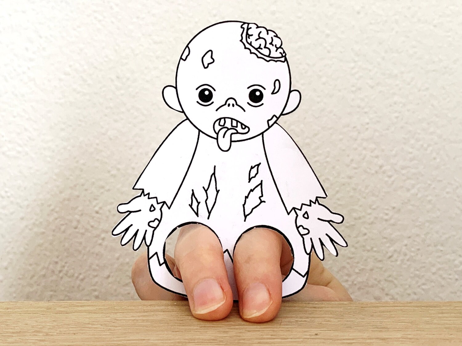 Zombie Paper Craft Printable Halloween Spooky Day Finger - Etsy Australia