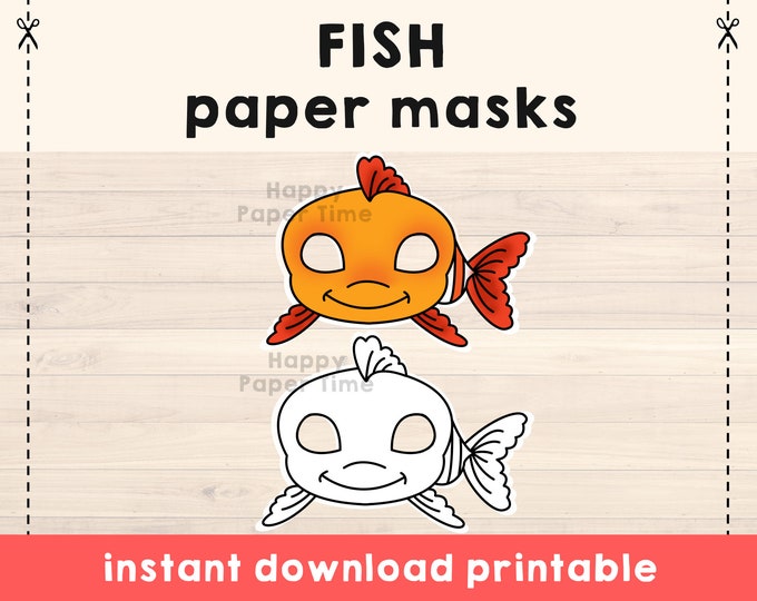 Catfish Mask, Printable Fish Mask, Printable Catfish Mask, Fisherman ...