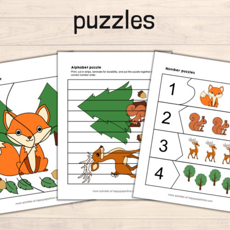 Woodland Activity Worksheets Printable Kids Coloring Pages - Etsy
