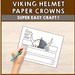 Viking Helmet Paper Crown Coloring Printable Kid Craft Birthday Party ...