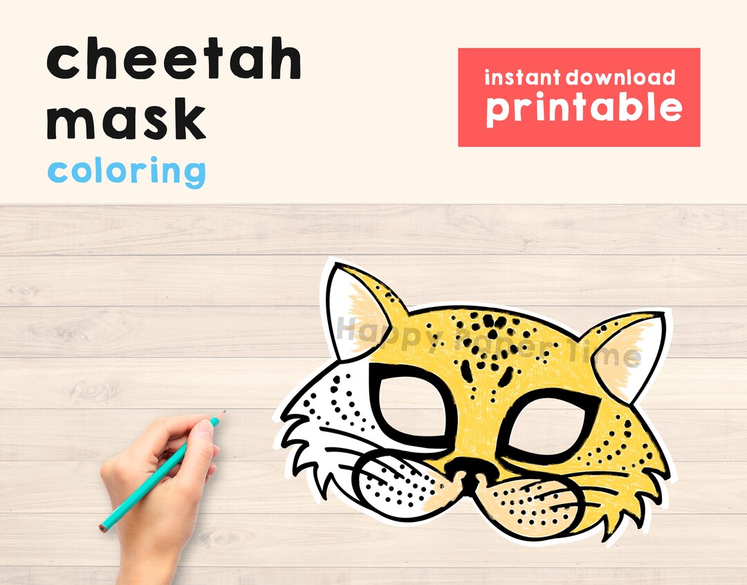 Buy Cheetah Mask Printable Cheetah Costume Mask Paper Safari Party ...