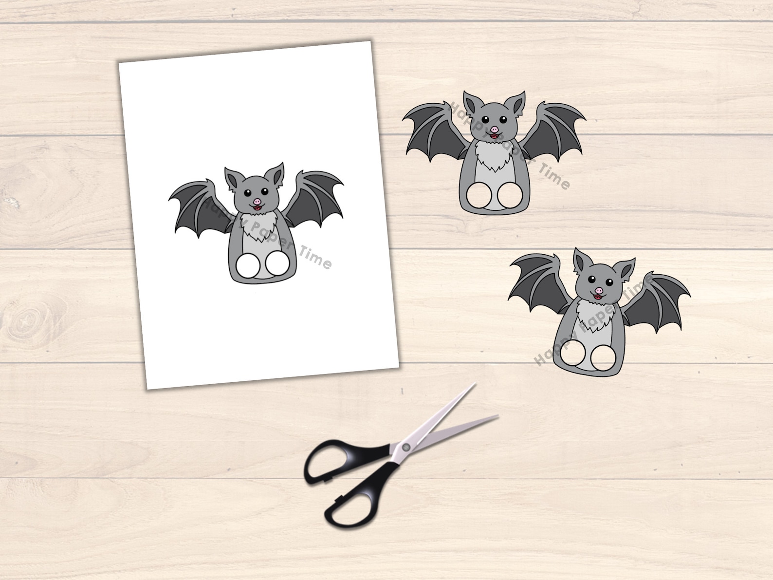 Bat Paper Craft Printable Halloween Spooky Day Finger Puppet Kids Craft ...