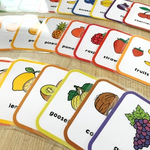 Fruits Flash Cards Printable Montessori Materials Preschool Homeschool ...