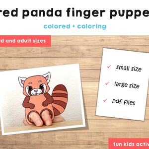 Red Panda Paper Craft Printable Asian Animal Finger Puppet Kids Craft ...