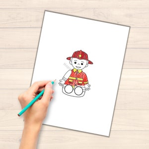 Firefighter Paper Craft Printable Community Helper Finger Puppet Kids ...