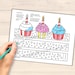 Birthday Cupcake Paper Crown Party Activity Printable Kids Coloring ...