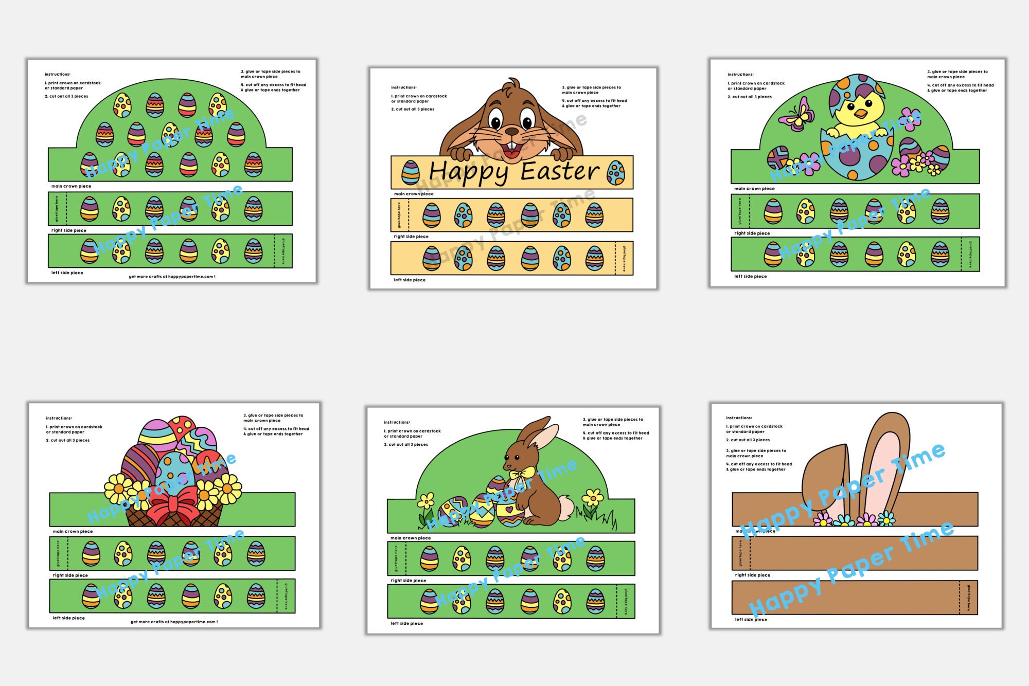 Easter Paper Crown Coloring Headband Easter Spring Cut Out - Etsy