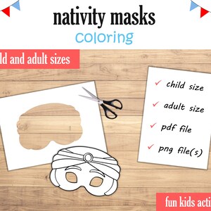 Nativity Masks Kids, Nativity Play Kids Masks, Nativity Printables Kids ...