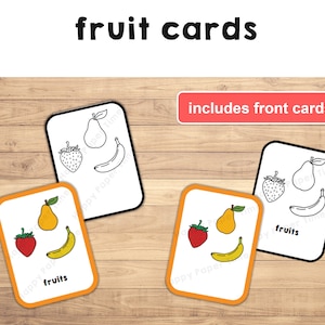 Fruits Flash Cards Printable Montessori Materials Preschool Homeschool ...