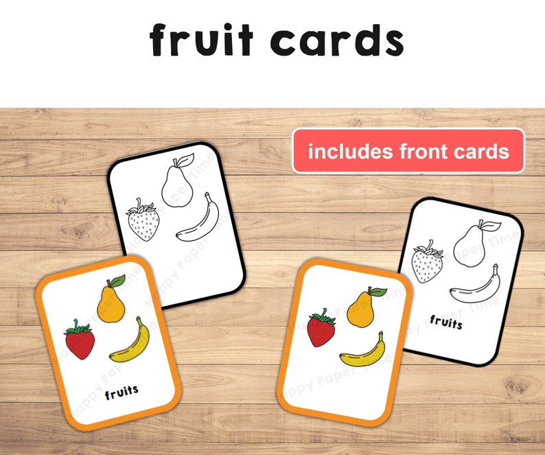 Fruits Flash Cards Printable Montessori Materials Preschool | Etsy