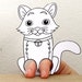 Black Cat Paper Craft Printable Halloween Spooky Day Finger - Etsy