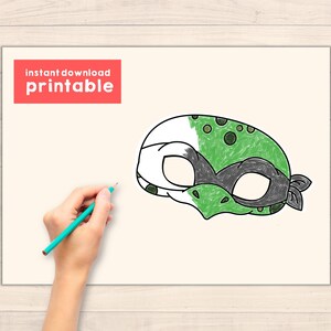 Turtle Mask Turtle Printable Mask Reptile Party Favor Turtle Costume ...