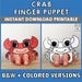 Crab Paper Craft Printable Ocean Animal Finger Puppet Kids Craft ...