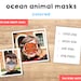 Ocean Animal Masks Template Crab Sea Turtle Whale Shark Octopus Fish ...