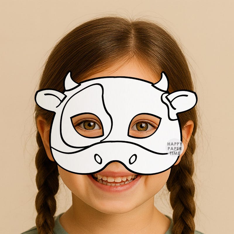 Cow Face Mask - Etsy
