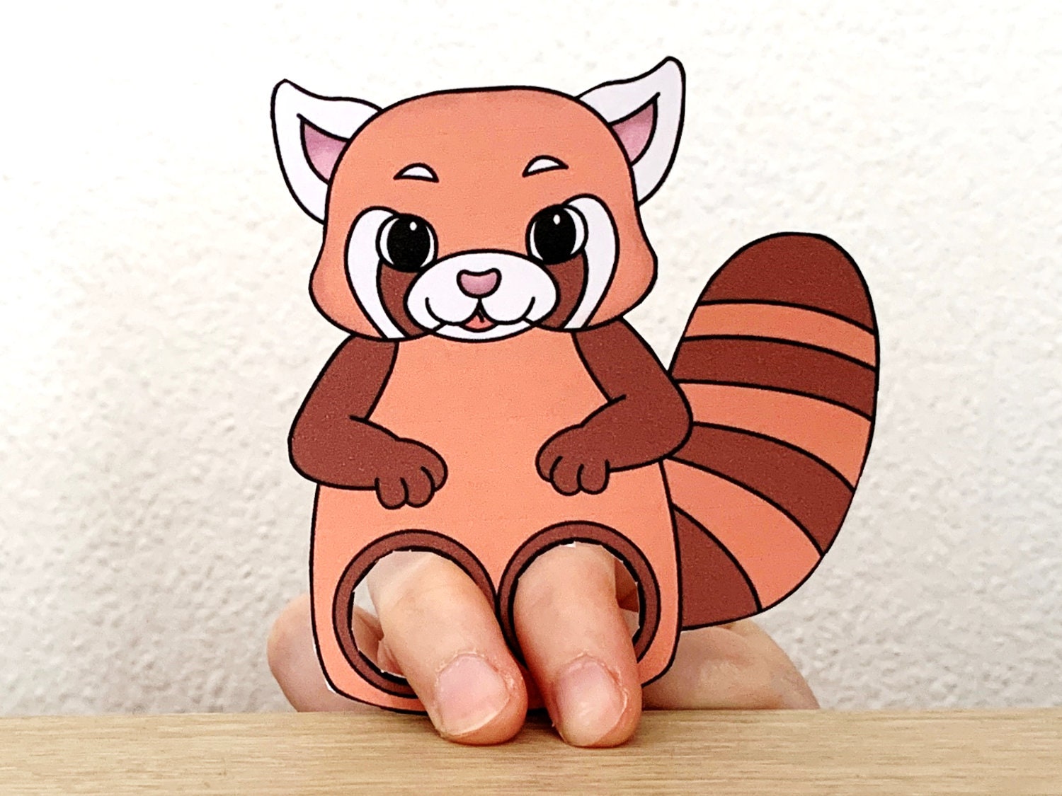 Red Panda Paper Craft Printable Asian Animal Finger Puppet Kids Craft ...