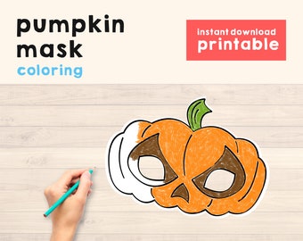 Pumpkin Mask Kids Costume Halloween Pumpkin Mask Diy Pumpkin | Etsy