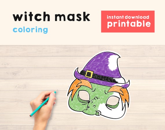 Witch Costume Mask Halloween Witch Mask Diy Witch Mask Kids - Etsy
