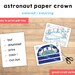 Astronaut Helmet Paper Crown Space Astronomy Party Coloring Printable ...
