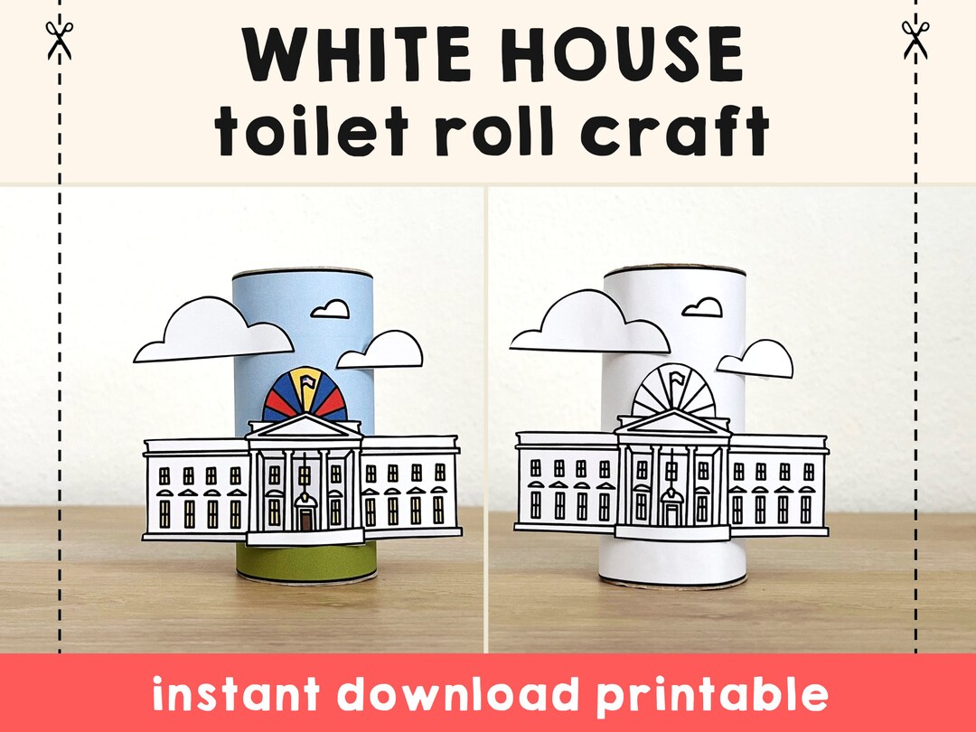 White House Toilet Paper Roll Craft America Symbol 4th of July United ...