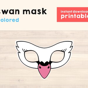 Swan Mask Party Printable Costume Fairytale Kids Party Mask Swan Party ...