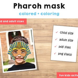 Pharaoh Egypt Mask Ancient Egypt Party Mask Template Costume Diy Party ...