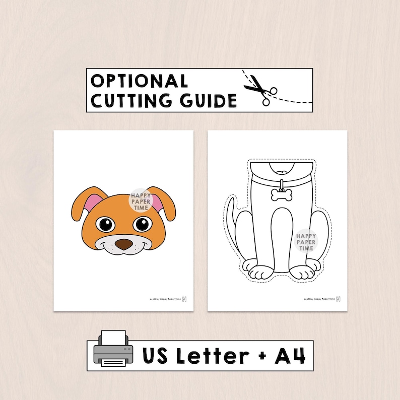 Dog Paper Bag Puppet Puppy Printable Pet Animal Craft Activity Cut ...