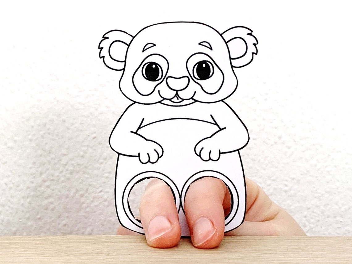 Panda Paper Craft Printable Asian Animal Finger Puppet Kids - Etsy
