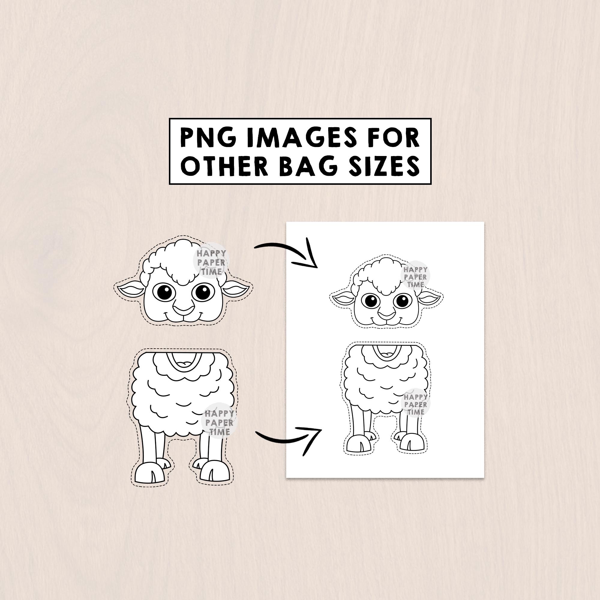 Sheep Lamb Paper Bag Puppet Printable Farm Animal Craft Activity Cut ...