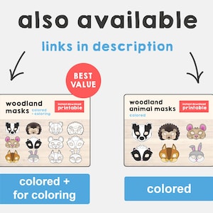 Woodland Animal Masks Template Pdf Crafting Kid Party Favor Printable ...
