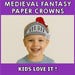 Medieval Fantasy Paper Crown Coloring Headband Knight Dragon Princess ...