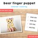 Bear Paper Craft Printable Woodland Animal Finger Puppet Kids - Etsy