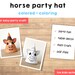Horse Party Hat Paper Printable Template Print Farm Animal Table ...