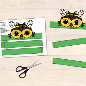 Bee Paper Crown Party Coloring Printable Kids Craft Insect Birthday ...