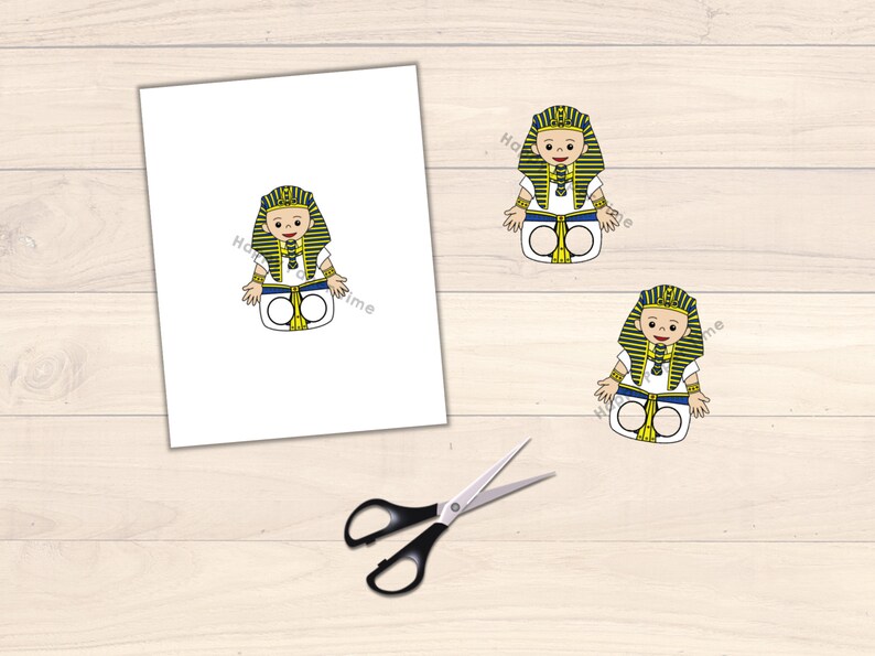 Pharaoh Paper Craft Printable Ancient Egypt Finger Puppet Kids - Etsy