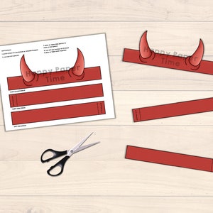 Devil Horns Paper Crown Party Coloring Printable Kids Craft Satan Hell ...