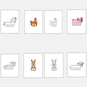 Farm Animal Paper Craft Printable Finger Puppet Template Kids Craft ...