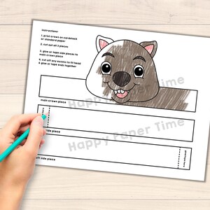 Wombat Paper Crown Australian Animal Template Coloring Activity ...