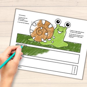 Snail Paper Crown Headband Party Coloring Printable Kids Craft Bug ...