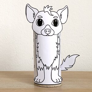 Hyena Toilet Paper Roll Craft African Animal Safari Party Coloring ...