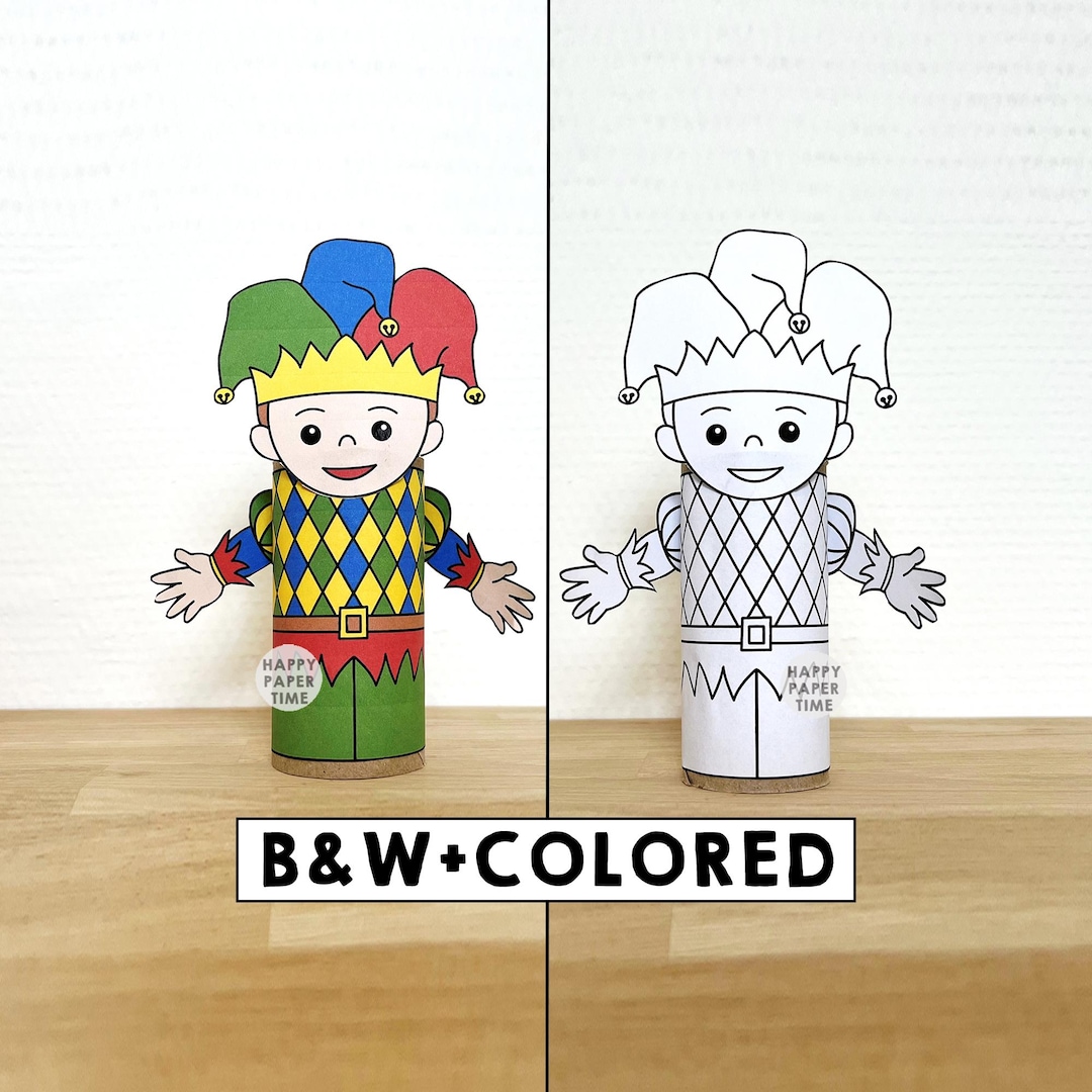Jester Toilet Paper Roll Craft Medieval Fantasy Party Coloring ...