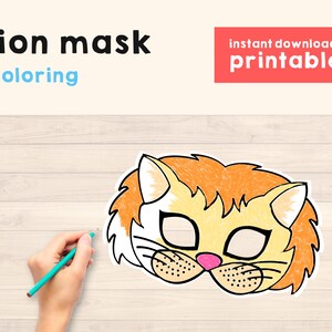Lion Mask Printable Lion Costume Mask Lion Party Jungle Animal - Etsy