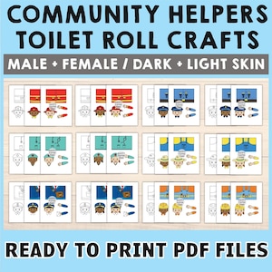 Community Helpers Toilet Paper Roll Craft Activity Career Day Party ...
