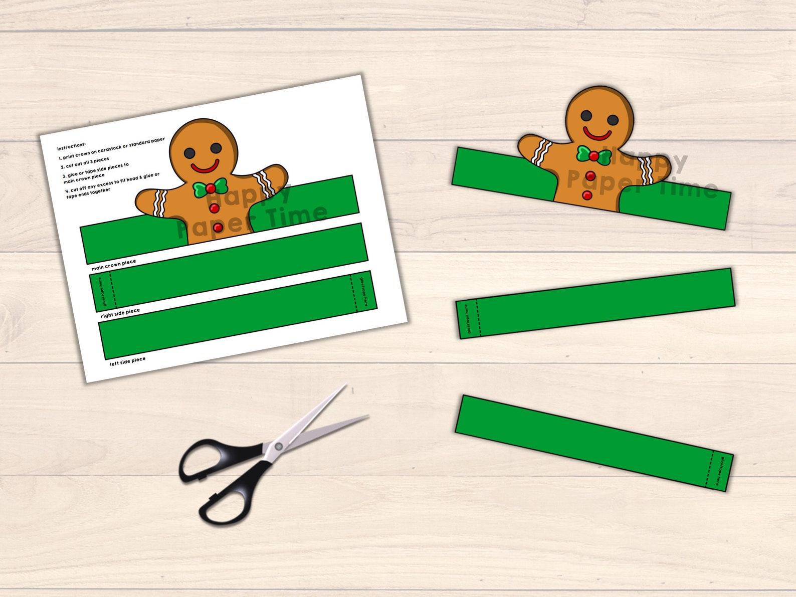 Gingerbread Man Paper Crown Hat Christmas Winter Holiday Party - Etsy