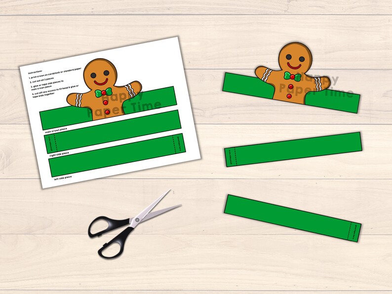 Gingerbread Man Paper Crown Hat Christmas Winter Holiday Party - Etsy