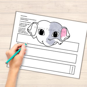 Elephant Paper Crown Party Coloring Printable Kids Craft Woodland ...