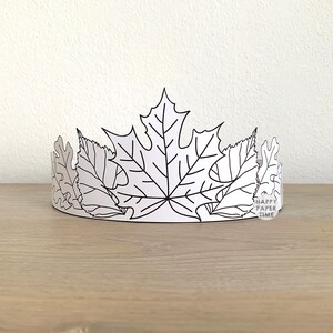 Fall Leaves Paper Headband Crown Hat Thanksgiving Autumn Party Coloring ...